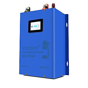 XYZ INVT 7000W 120/240V Split Phase Pure Sine Wave Off-Grid 14000W Peak Inverter 48V DC to AC Output for Solar Systems