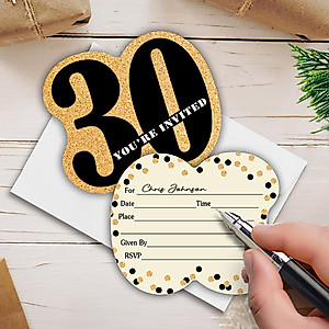 Haizct 15 Pack 30th Birthday Party Invitations With Envelopes,30th Party Invitations,30th Celebration,Birthday Party Invitations Cards For Adults