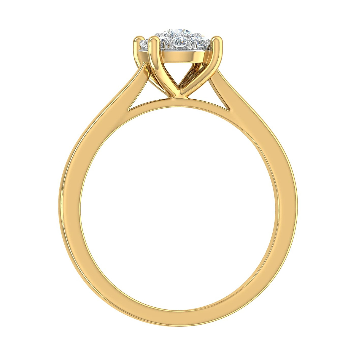 1/5 Carat Prong Set Diamond Engagement Ring in 10K Yellow Gold - IGI Certified (Ring Size 6.25)