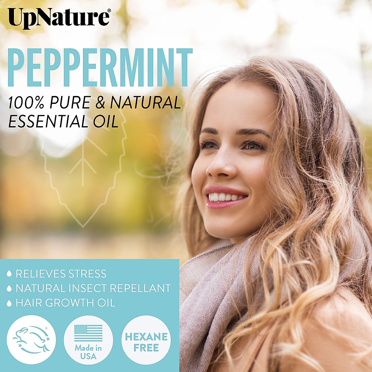 UpNature Peppermint Essential Oil - 100% Natural, Premium Quality Aromatherapy Oil- Pure Peppermint Oil for Hair Growth, Eases Head Tension, Pregnancy Essentials Soothes Aches, gifts under 10 dollars