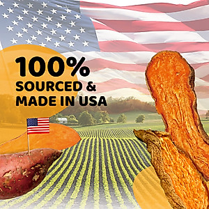 iPaw Dog Sweet Potato Chews Made in USA, Single Ingredient Dog Treats for Vegetarian, All Natural Human Grade Puppy Chew, Rawhide Alternative, Hypoallergenic, Easy to Digest