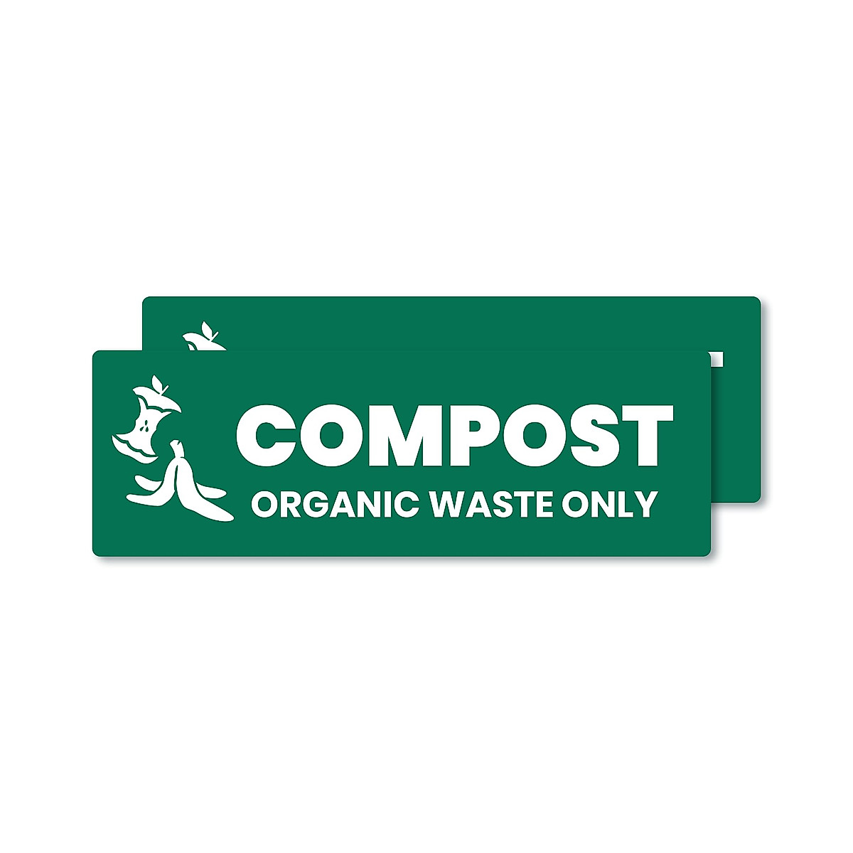 Recycle Trash Compost Sticker Set – Heavy-Duty Trash Bin Labels - 3-5 Year Indoor/Outdoor Rated - Weather Proof, Ultra Durable - USA Made (6x2 inch), 2 Labels of Each, 6 Total