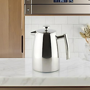 Café Stal HFD-16 Belmont 16 Cup Double Walled Cafetiere Coffee Maker, Mirror Finish, 2 Litre