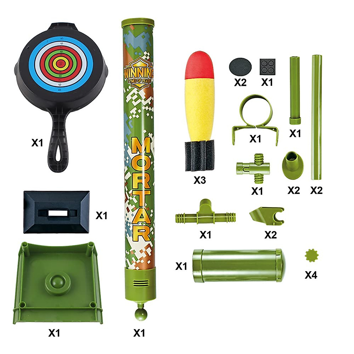 deAO Launcher Toy Shooting Game Toy Play Set with Music Function, Adjustable Elevation and Foam Rocket Missiles Included – Great Indoor and Outdoor Fun for Kids