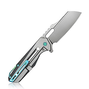 KUBEY Atlas KB290A Outdoor Folding Knife 3.7in S35VN Blade and Ti Handle with Frame Lock for Outdoor Camping and Survival