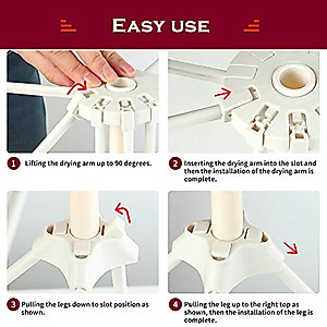 Ourokhome Collapsible Pasta Drying Rack, Plastic Foldable Homemade Fresh Spaghetti Stand Dryer Noodle Hanger for Kitchen with 10 Arms, Stable, Easy Storage, Quickly Set Up (White)