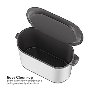 QUALIAZERO Multi-Purpose Countertop Compost Bin | 4L / 1 Gal Stainless Steel Slim Shape | Trash Can with Gray Lid | 1PC (4L / 1 Gal, Gray)