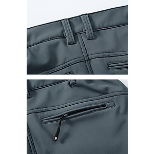 YSENTO Women's Snow Ski Waterproof Fleece Lined Pants Insulated Softshell Hiking Mountain Pants Grey Size XL