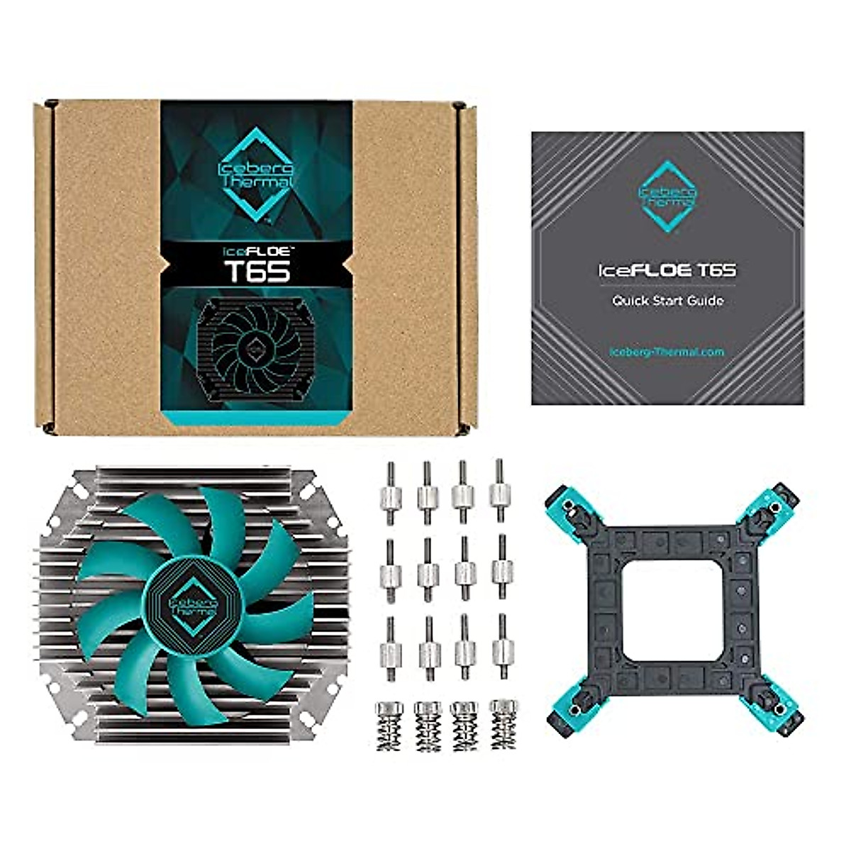 Iceberg Thermal IceFLOE T65 ITX Low Profile 3 Heat Pipe Extrusion Aluminum Heatsink HTPC CPU Cooler with 80mm Fan