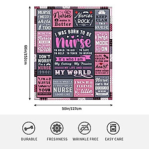 KJACGAD Nurse Gifts for Women, Rn Gifts for Nurses, Nurse Practitioner Gifts for Women, Nursing School Gifts for New Nurses, Nurse Appreciation Gifts, Nurse Graduation Gift Throw Blankets 60x50 Inch