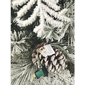 Kuopociaga Flocked Artificial Christmas Tree Prelit 650 LED Lights 7.5 Feet Pine