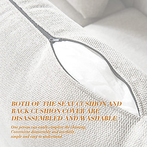 Moxoq 92.9" Modern Leisure L-Shaped Fabric Convertible Modular Sectional Sofa, Reversible Couch with Chaise Lounge for Living Room, Apartment, Office (Beige)