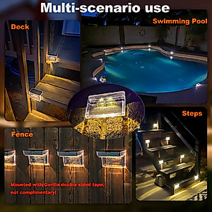 TIJNN Solar Deck Lights， Outdoor Lighting Backyard Decoration Outdoor Deck Light, Garden Post Fence Step Light- 12 Pack