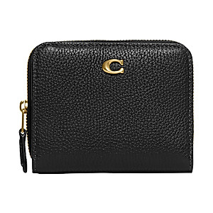 Coach Women's Polished Pebble Leather Billfold Wallet, B4/Black, One Size
