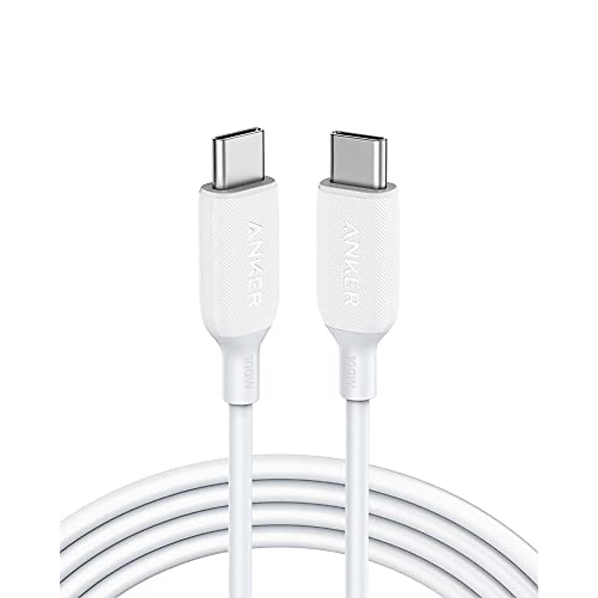 Anker Powerline III USB C to USB C Charger Cable 100W 6ft 2.0, Type C Charging Cable for iPad Mini 6, iPad Pro 2020, iPad Air 4, MacBook Pro 2020, Galaxy S20 Plus S9 S8, Pixel, Switch, LG V20 (White)