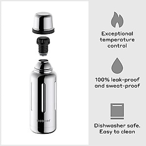 Bobber - 34 oz Vacuum Insulated Stainless Steel Water Bottle with Cup Lid - Dishwasher Safe - Keeps Drinks Hot for 48 Hours and Cold for 72 Hours - Double Walled Thermo Flask (Glossy)