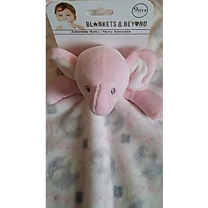 Blankets and Beyond Blue White Grey Elephant Nunu Security Blanket