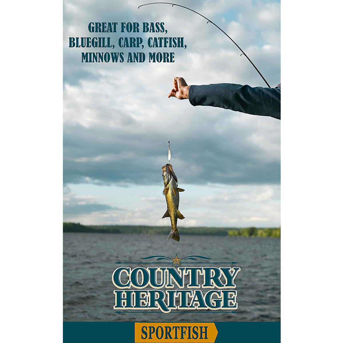 CountryMax Floating Sportfish Game Fish Food 32% Protein for Pond and Lakes, Extruded Feed for Bluegill, Catfish, Minnows, Bass, Carp (7 Pounds)