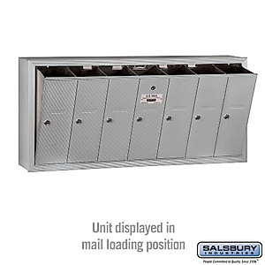 Salsbury Industries 3507ASU Surface Mounted Vertical Mailbox with 7 Doors and USPS Access, Aluminum