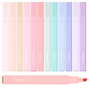 Aesthetic Cute Highlighters Assorted Colors, Bible Highlighters and Pens No Bleed, Mild Soft Chisel Tip Pastel Highlighters Marker Pens for Journaling Note Taking School Stationary Supplies (Sunny)