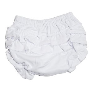 Kissy Kissy - Basic Diaper Cover with Ruffle - White-3-6mos