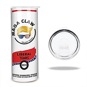 MAGA Claw Trump Hair All Aboard Train - US Election 20oz & 30oz Stainless Steel Tumbler With Reusable Straw, Supporters Gift for Men and Women (20oz Skinny)
