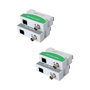 LINOVISION POE Over Coax EOC Converter IP Over Coax Max 3000ft Power and Data Transmission Over Regular RG59 Coaxial Cable for Upgrading Analog Surveillance System to IP Surveillance System (2 Pack)