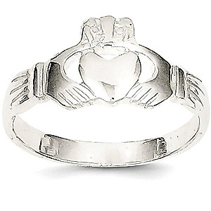 925 Sterling Silver Irish Heart Love Claddagh Celtic Ring Size 7