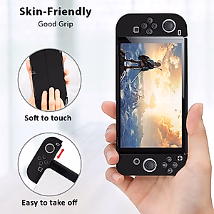 ZUSLAB Compatible with Hard Case Nintendo Switch – OLED Model 7.0” 2021, Dockable Protective Cover with Adjustable Stand, with 2 Game Slots Compatible with Joy‑Con controllers, Black