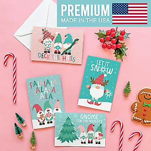 Hadley Designs 24 Christmas Cards with Envelopes - Blank Holiday Cards with Envelopes for Family, Friends & Business, Made in the USA (Gnome)