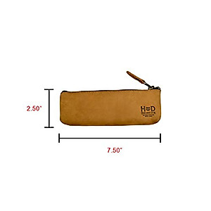 Hide & Drink, Durable Leather Pencil Pouch, Pen Case, Work Accessories, Student & Professionals Essentials, Handmade Includes 101 Year Warranty :: Old Tobacco