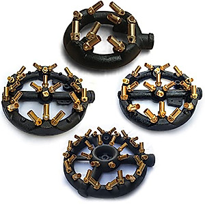 Natural Gas Jet Burner For Chinese Wok Range, Grilling, Stir Fry - Cast Iron Body Round Nozzle Jet Burner with 10/20/23/32 Brass Tips - Up 80,000 BTU (23 Tip)