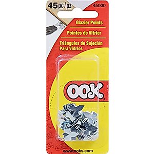 OOK Glazing Push Points, Glazier Points, Steel, Zinc Finish (45 Piece)