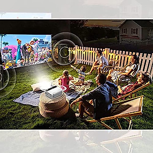 Mini Projector 7500 Lumens, 1080P Full HD Supported Mini Projector, Portable Home Movie Theater Projector Compatible with TV Stick Smartphone & Tablet PC HDMI USB AV TF