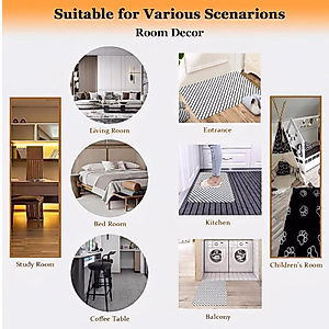 White Black Gold Pattern Area Rugs, Marble Luxury Fashion Floor Carpet for Bedroom, Non Slip Washable Office Rug for Living Room Dining Room and Office 6' x 9'