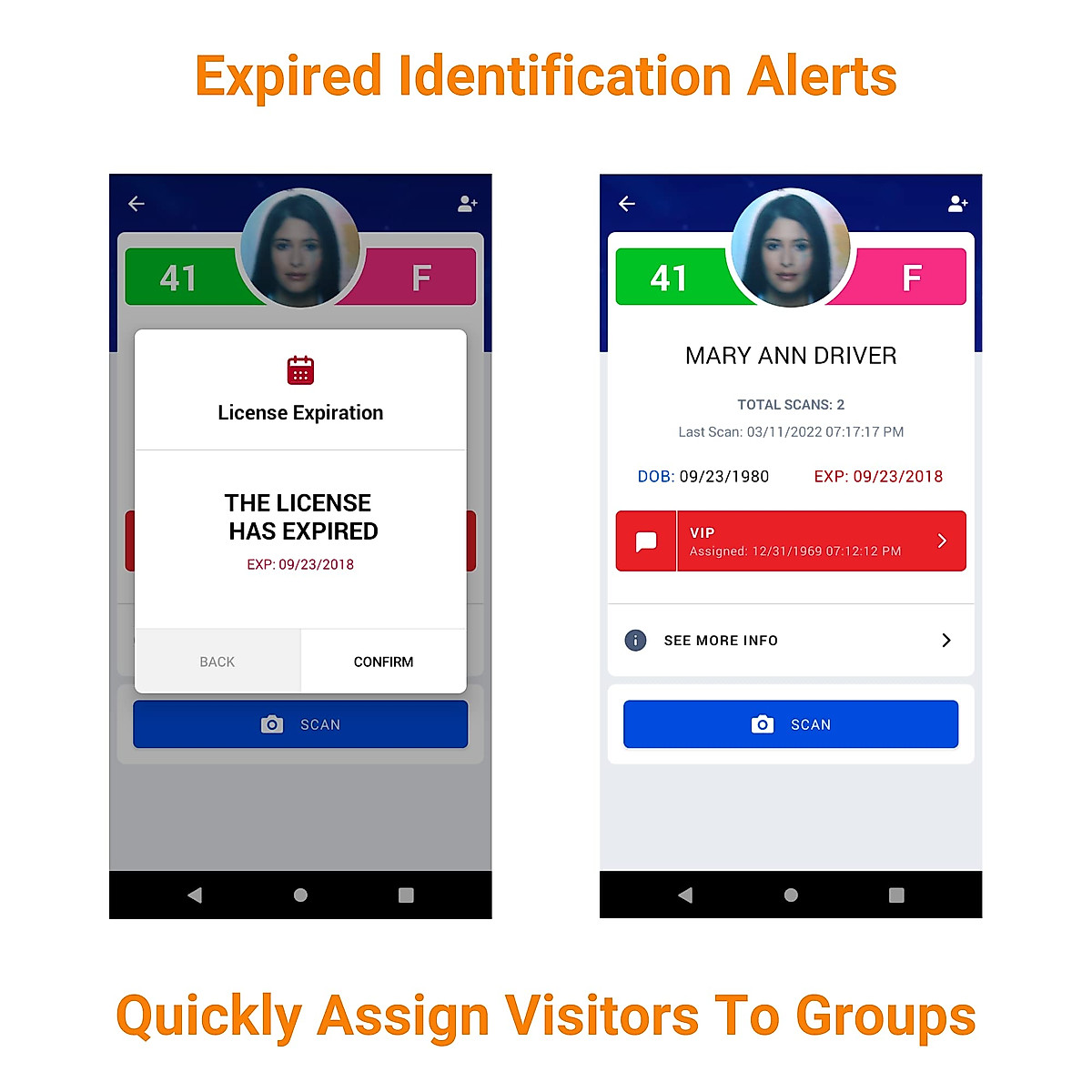 IDWare Guest Visitor Management & Age Verification Cloud Mobile Solution Touchfree ID & Passport Scanner Bundle Includes Charging Cradle, Screen Protector & Wrist Strap