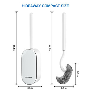 Toilet Bowl Brush and Holder, OSCIOSS Toilet Brush Set with Ergonomic Design, Compact Size, Durable Bristles, toilet brushes & holders for Dead Corner Clean, White