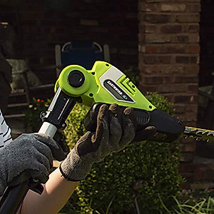 Earthwise LPHT12022 Volt 20-Inch Cordless Pole Hedge Trimmer, 20 inch, 2.0AH Battery & Fast Charger Included