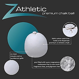 Z Athletic Gym Chalk Ball for Rock Climbing, Gymnastics, and Weightlifting, 2oz Chalk Ball