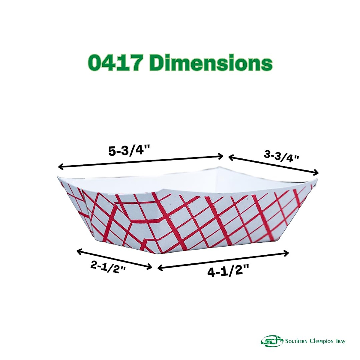 Southern Champion Tray 0417 #200 Southland Paperboard Food Tray, 2 lb Capacity, Red Check (Case of 1000)