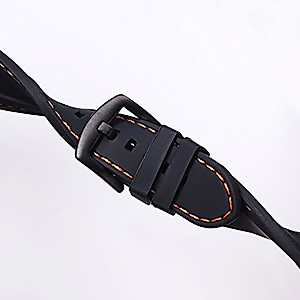 Carty 20mm Quick Release Silicone Watch Strap for Watches and Smartwatches Replacement Watch Band Blue(Orange Stitching Black Buckle)