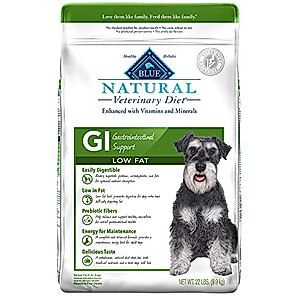 Blue Buffalo Natural Veterinary Diet GI Gastrointestinal Support Low Fat Dry Dog Food, Whitefish 22-lb bag