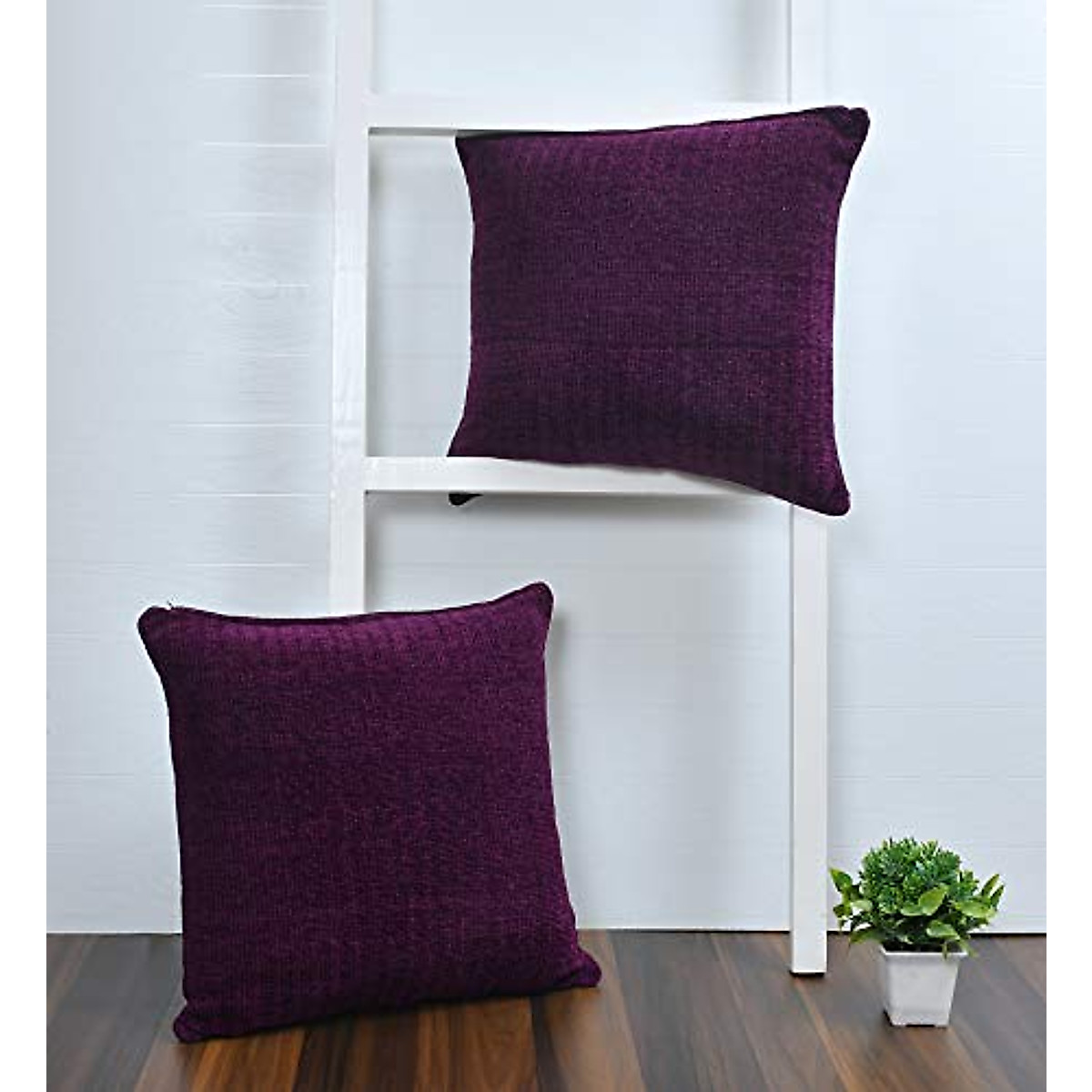 Sheen Home Throw Pillow Covers Wine Decorative Pillow Covers, Couch Cover Sofa Pillows Accent Pillows Bed Pillows Square Pillow Covers Micro Chenille Farmhouse Pillow Set of 2, 16X16 Inches