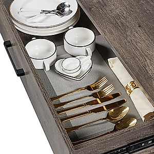 Yaheetech Kitchen Cart with Storage, Rolling Kitchen Island with Drawer and Towel Rack, Utility Shelf Microwave Stand Cart with Lockable Wheels for Dining Room, 40 x 20 x 36 inches, Taupe Wood