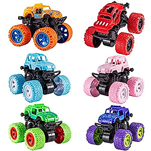 Monster Truck Toys for Kids Boys Girls Toddlers 3, 4, 5, 6, 7, 8 Years Old, Friction Powered Truck Toy Cars Vehicles, Sand Toys, Beach Toys, Sand Box Toy Gifts for Boys Girls Toddlers (6 Pack)