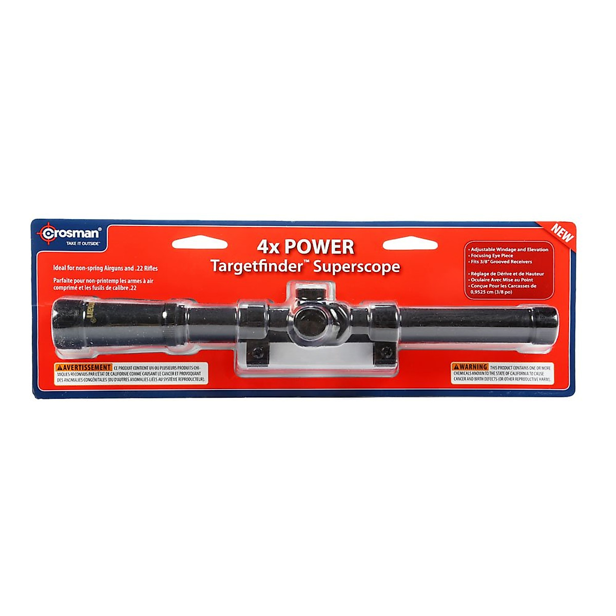 Crosman 0410 Targetfinder 4x15mm Duplex Reticle Riflescope, Black