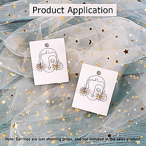 100Pcs 1.8" x 2.4" Inch White Hanging Earring Cards Earring Card Holder, Paper Earring Display Cards for Ear Studs, Velvet Display Earring Card Holder for Jewelry Accessory Display-2