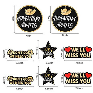 Luxiocio Going Away Party Hanging Swirls Decorations, 16Pcs, We Will Miss You/ Farewell Goodbye/ Adventure Awaits/ Bye Felicia Hanging Swirls Party Supplies, Retirement Office Work Party Decor