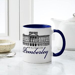 CafePress Id Rather Be At Pemberley Mugs Ceramic Coffee Mug, Tea Cup 11 oz