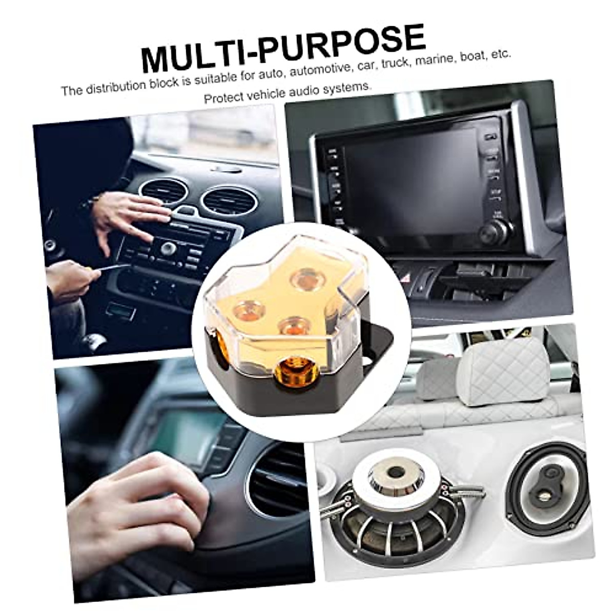 Milisten 3pcs One Point Two Junction Box Ground Distributor car Amplifier Distribution Block Audio Power Distribution Block car Power Distribution Block zinc Alloy Splitter Power Supply